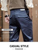 China Black Basic Daily mens pants wholesale Washed Mid Waist Custom (P331) for sale