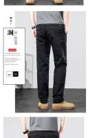 China Black Daily Washed mens pants wholesale Mid Waist Slight Stretch Custom (P331) for sale