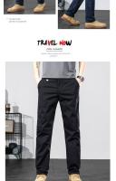China Black Daily Washed mens pants wholesale Mid Waist Slight Stretch Custom (P331) for sale