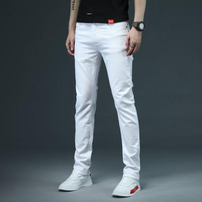 China White Basic Daily wholesale skinny jeans mens Mid Waist Regular Fit Custom (MG109) for sale