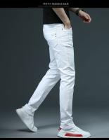 China White Basic Daily wholesale skinny jeans mens Mid Waist Regular Fit Custom (MG109) for sale