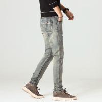 China Vintage Mid Waist Vintage Color wholesale skinny jeans mens Slight Stretch Vintage Washed Embroidered Custom (L088) for sale