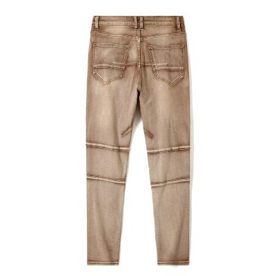 China Mid Waist Brown Blue Youth Trend wholesale skinny jeans mens Autumn 2025 Slight Stretch Custom (Y242) for sale