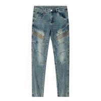 China Mid Waist Brown Blue Youth Trend wholesale skinny jeans mens Autumn 2025 Slight Stretch Custom (Y242) for sale