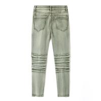 China Mid Waist Green Blue Youth Trend jogger pants wholesale Slight Stretch Stone Washed Vintage Washed Custom (Y240) for sale