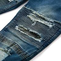 China Blue Washed Mid Waist wholesale skinny jeans mens Distressed Urban Fashion Custom (Y229) for sale