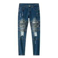 China Blue Washed Mid Waist wholesale skinny jeans mens Distressed Urban Fashion Custom (Y229) for sale