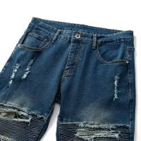 China Blue Washed Mid Waist wholesale skinny jeans mens Distressed Urban Fashion Custom (Y229) for sale