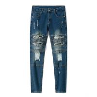 China Blue Washed Mid Waist wholesale skinny jeans mens Distressed Urban Fashion Custom (Y229) for sale