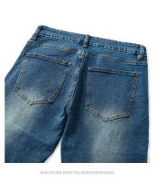 China Blue Washed Mid Waist wholesale skinny jeans mens Distressed Urban Fashion Custom (Y229) for sale