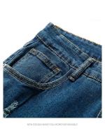 China Blue Washed Mid Waist wholesale skinny jeans mens Distressed Urban Fashion Custom (Y229) for sale
