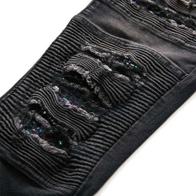 China Black Mid Waist Urban Fashion wholesale skinny jeans mens Slight Stretch Regular Custom (Y228) for sale