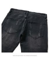 China Black Mid Waist Urban Fashion wholesale skinny jeans mens Slight Stretch Regular Custom (Y228) for sale