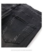 China Black Mid Waist Urban Fashion wholesale skinny jeans mens Slight Stretch Regular Custom (Y228) for sale