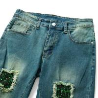 China Blue Youth Trend Slight Stretch wholesale skinny jeans mens Regular Chemical Wash Custom (TM224) for sale
