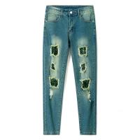 China Blue Youth Trend Slight Stretch wholesale skinny jeans mens Regular Chemical Wash Custom (TM224) for sale