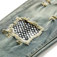 China Blue Mid Waist Distressed wholesale skinny jeans mens High Stretch Urban Fashion Custom (Y230) for sale