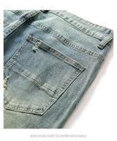 China Blue Mid Waist Distressed wholesale skinny jeans mens High Stretch Urban Fashion Custom (Y230) for sale
