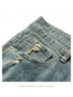 China Blue Mid Waist Distressed wholesale skinny jeans mens High Stretch Urban Fashion Custom (Y230) for sale