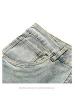 China Blue Mid Waist Youth Trend mens pants wholesale Slight Stretch Stone Wash Chemical Wash Custom (Y241) for sale