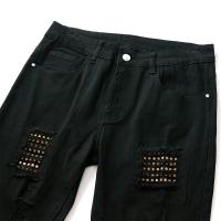 China Black Black Mid Waist Urban Fashion wholesale skinny jeans mens Washed Regular Custom (TM227) for sale