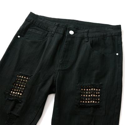 China Black Black Mid Waist Urban Fashion wholesale skinny jeans mens Washed Regular Custom (TM227) for sale