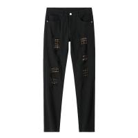 China Black Black Mid Waist Urban Fashion wholesale skinny jeans mens Washed Regular Custom (TM227) for sale