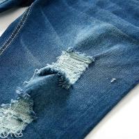 China Mid Waist Distressed Light Blue wholesale skinny jeans mens Urban Fashion Slight Stretch Custom (Y231) for sale