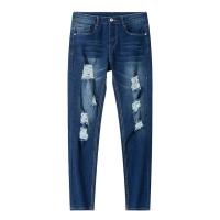 China Mid Waist Distressed Light Blue wholesale skinny jeans mens Urban Fashion Slight Stretch Custom (Y231) for sale