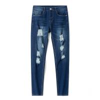 China Mid Waist Distressed Light Blue wholesale skinny jeans mens Urban Fashion Slight Stretch Custom (Y231) for sale