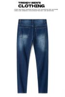 China Mid Waist Distressed Light Blue wholesale skinny jeans mens Urban Fashion Slight Stretch Custom (Y231) for sale