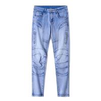 China Washed Mid Waist Light Blue wholesale skinny jeans mens Youth Trend Chemical Wash Custom (Y234) for sale