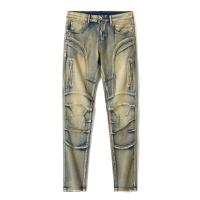 China Washed Mid Waist Light Blue wholesale skinny jeans mens Youth Trend Chemical Wash Custom (Y234) for sale