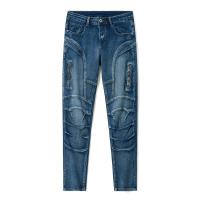 China Washed Mid Waist Light Blue wholesale skinny jeans mens Youth Trend Chemical Wash Custom (Y234) for sale