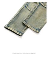 China Washed Mid Waist Light Blue wholesale skinny jeans mens Youth Trend Chemical Wash Custom (Y234) for sale