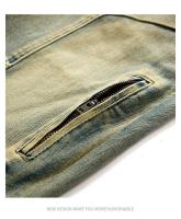 China Washed Mid Waist Light Blue wholesale skinny jeans mens Youth Trend Chemical Wash Custom (Y234) for sale