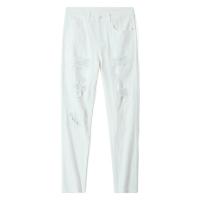 China Mid Waist White Black Youth Trend wholesale skinny jeans mens Slight Stretch Regular Custom (P399) for sale