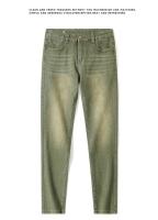 China Washed Washed Mid Waist Youth Trend wholesale skinny jeans mens Regular Fit Chemical Wash Custom (MG109) for sale