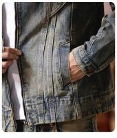 China Metal Accent Daily Fabric Hem Long Sleeve biker jacket wholesale Metal Accent Vintage Color Custom (JK709) for sale