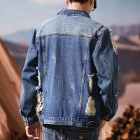 China Single Breasted Blue Daily Fabric Hem french workwear jacket wholesale Long Sleeve Polyester 19% Custom (JK591) for sale