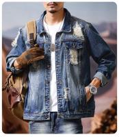China Single Breasted Blue Daily Fabric Hem french workwear jacket wholesale Long Sleeve Polyester 19% Custom (JK591) for sale