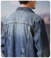 China Blue Basic Daily french workwear jacket wholesale Fabric Hem Long Sleeve Custom (JK530) for sale