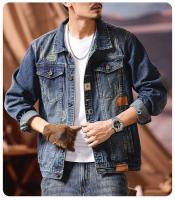 China Blue Basic Daily french workwear jacket wholesale Fabric Hem Long Sleeve Custom (JK530) for sale