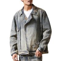 China Regular Daily Fabric Hem Long Sleeve biker jacket wholesale Vintage Color Polyester 19% Custom (JK711) for sale