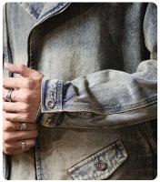 China Regular Daily Fabric Hem Long Sleeve biker jacket wholesale Vintage Color Polyester 19% Custom (JK711) for sale