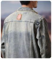 China Regular Daily Fabric Hem Long Sleeve biker jacket wholesale Vintage Color Polyester 19% Custom (JK711) for sale