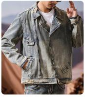 China Regular Daily Fabric Hem Long Sleeve biker jacket wholesale Vintage Color Polyester 19% Custom (JK711) for sale