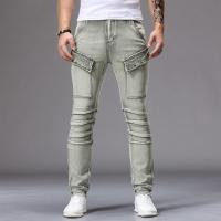China Daily Mid Waist Green Blue wholesale skinny jeans mens Youth Trend Autumn 2025 Custom (Y240) for sale
