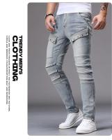 China Daily Mid Waist Green Blue wholesale skinny jeans mens Youth Trend Autumn 2025 Custom (Y240) for sale