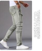 China Daily Mid Waist Green Blue wholesale skinny jeans mens Youth Trend Autumn 2025 Custom (Y240) for sale
